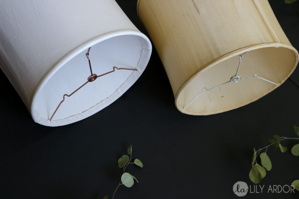 DIY Lampshade (recover) before and after- LILYARDOR