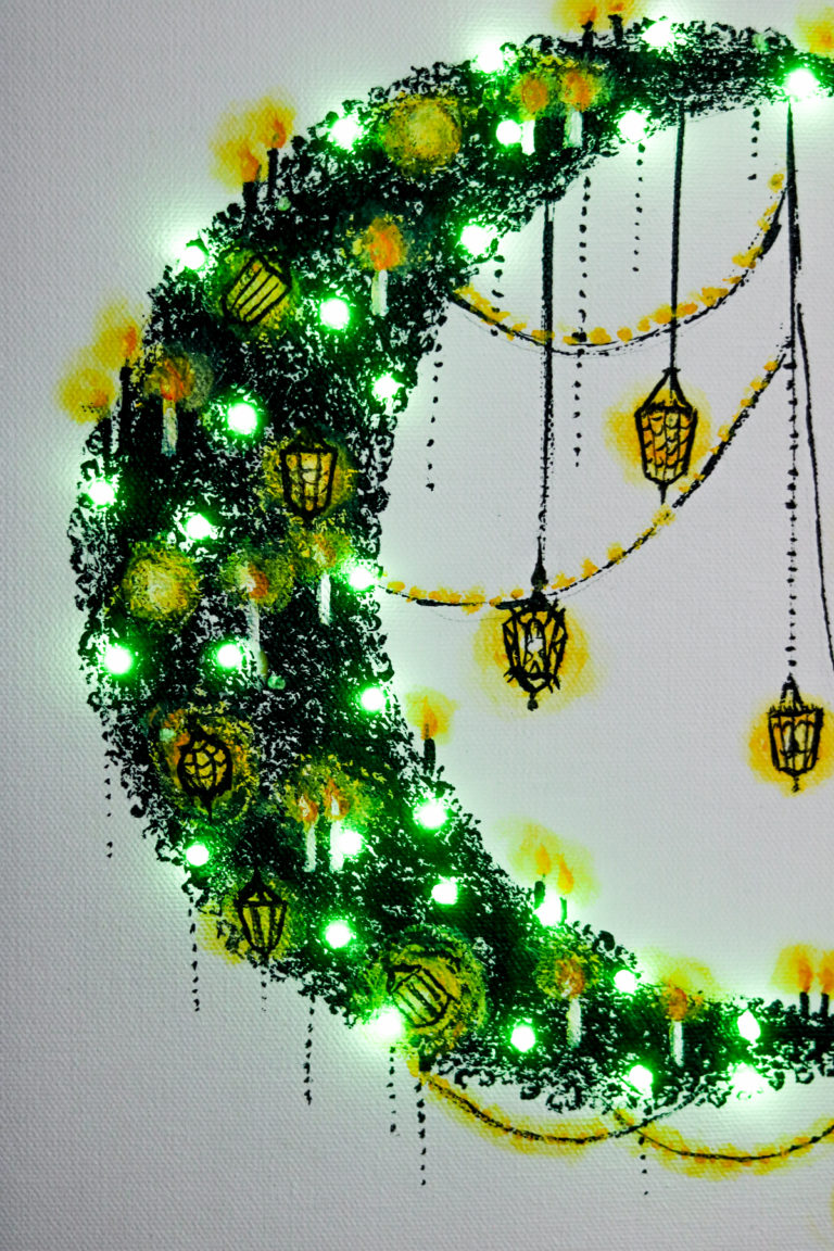 Light Up Halloween Moon DIY - Lily Ardor