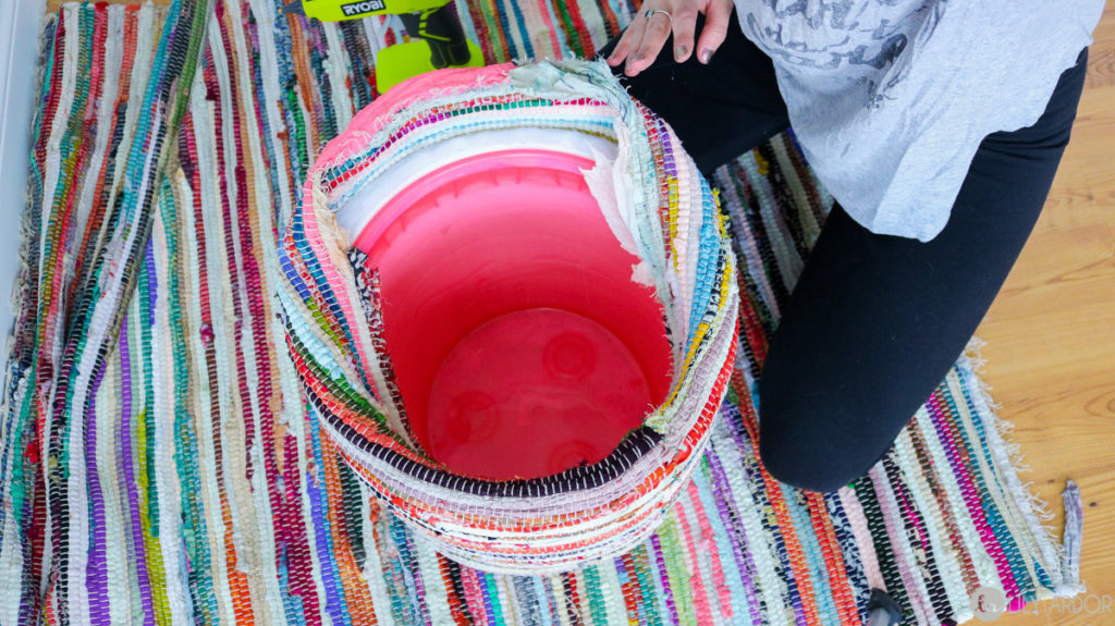 DIY Footstool with Storage Using a BUCKET!! EASY Ottoman Idea