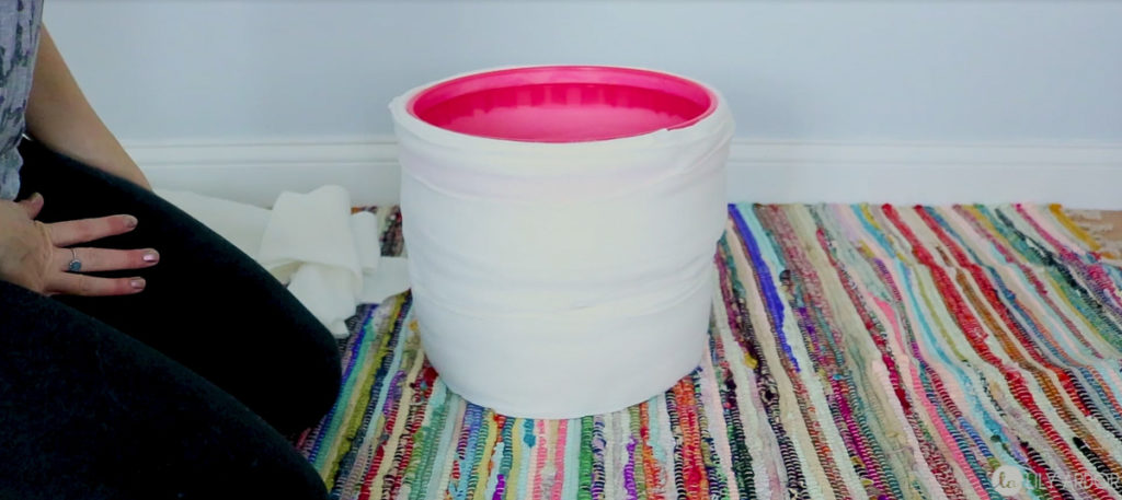 DIY Footstool with Storage Using a BUCKET!! EASY Ottoman Idea