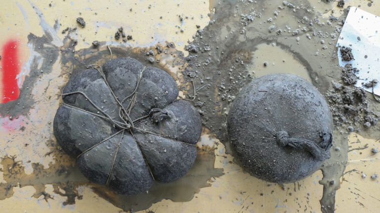 DIY Concrete Pumpkin Idea for fall - Lily Ardor