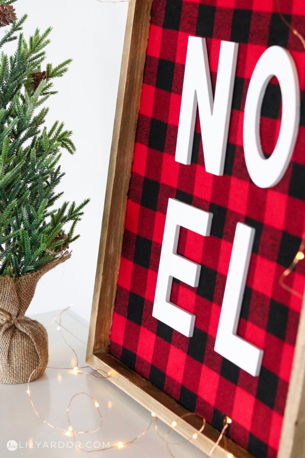 Plaid Sign | 2 Steps | Attach Plaid Fabric | Fall + Christmas Double Sided