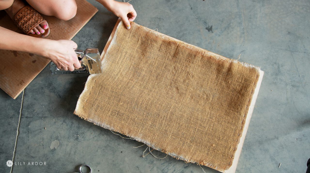DIY Rattan Cabinet Hack With Burlap - Lily Ardor