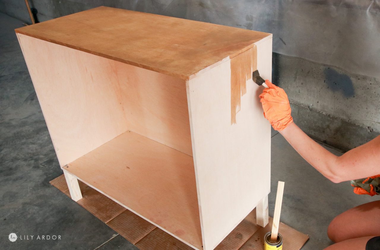 DIY Rattan Cabinet Hack With Burlap - Lily Ardor