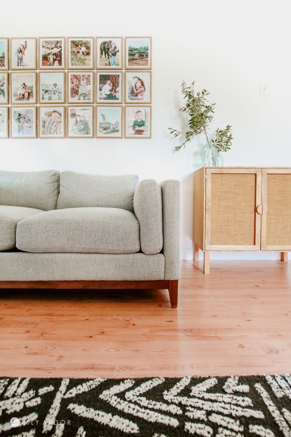 DIY Rattan Cabinet Hack With Burlap - Lily Ardor