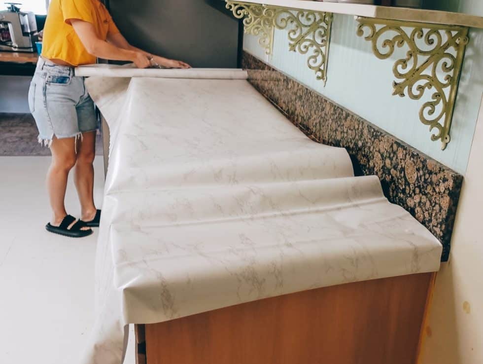 DIY $100 | CONTACT PAPER COUNTERTOPS!