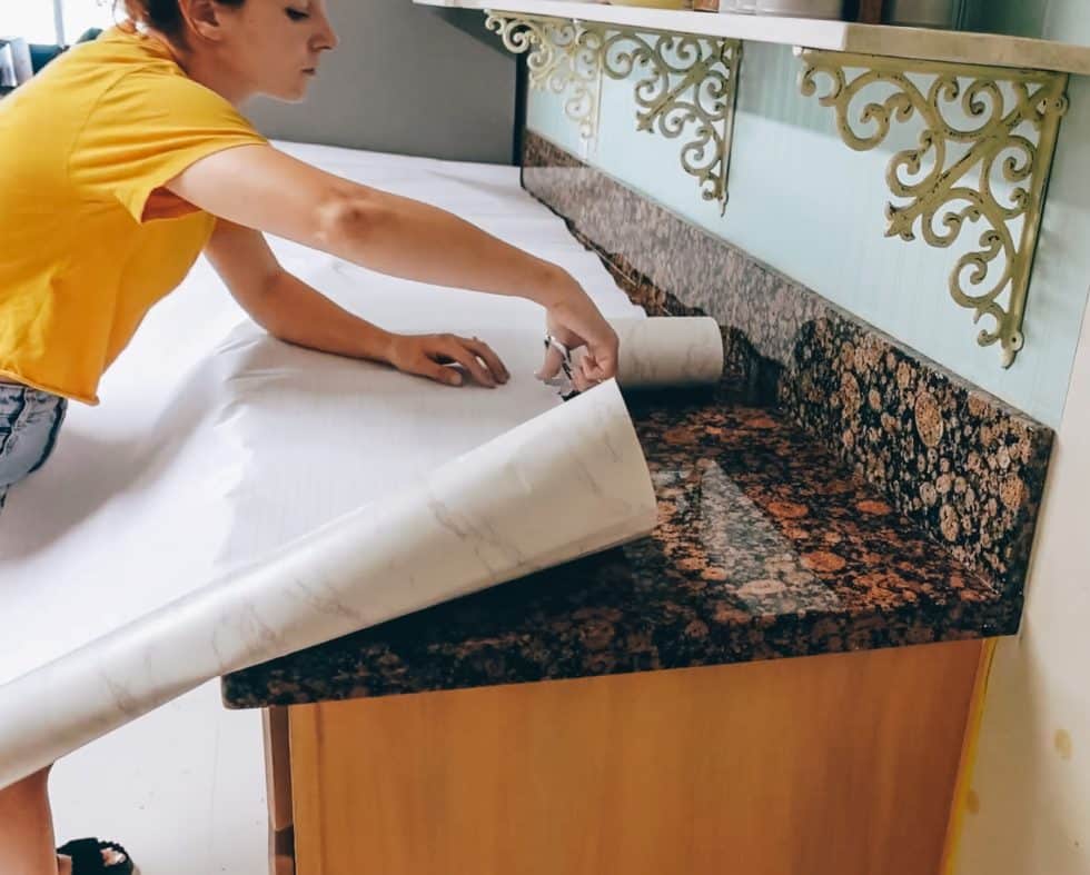DIY $100 | CONTACT PAPER COUNTERTOPS!