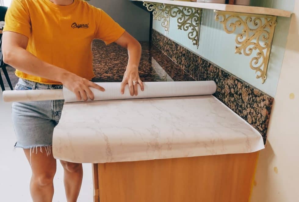 DIY $100 | CONTACT PAPER COUNTERTOPS!